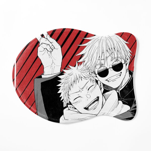 "jjk happy itadori yuji and cool gojo satoru with sun glasses art drawn ...