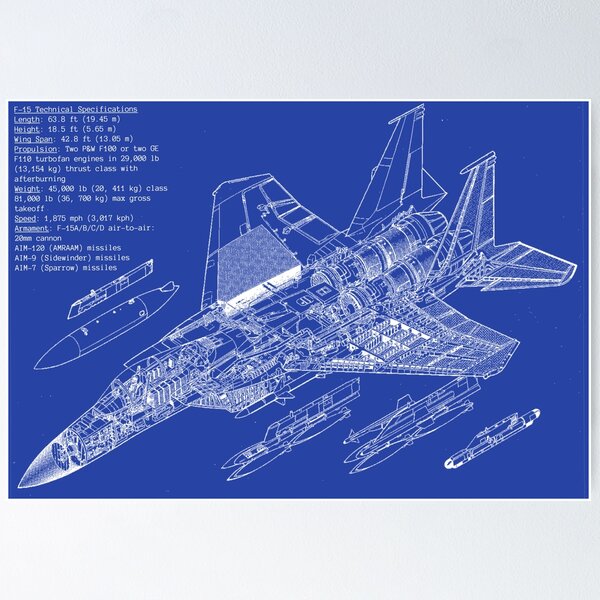 "F-15 Blueprint" Poster for Sale by mikejapan2 | Redbubble