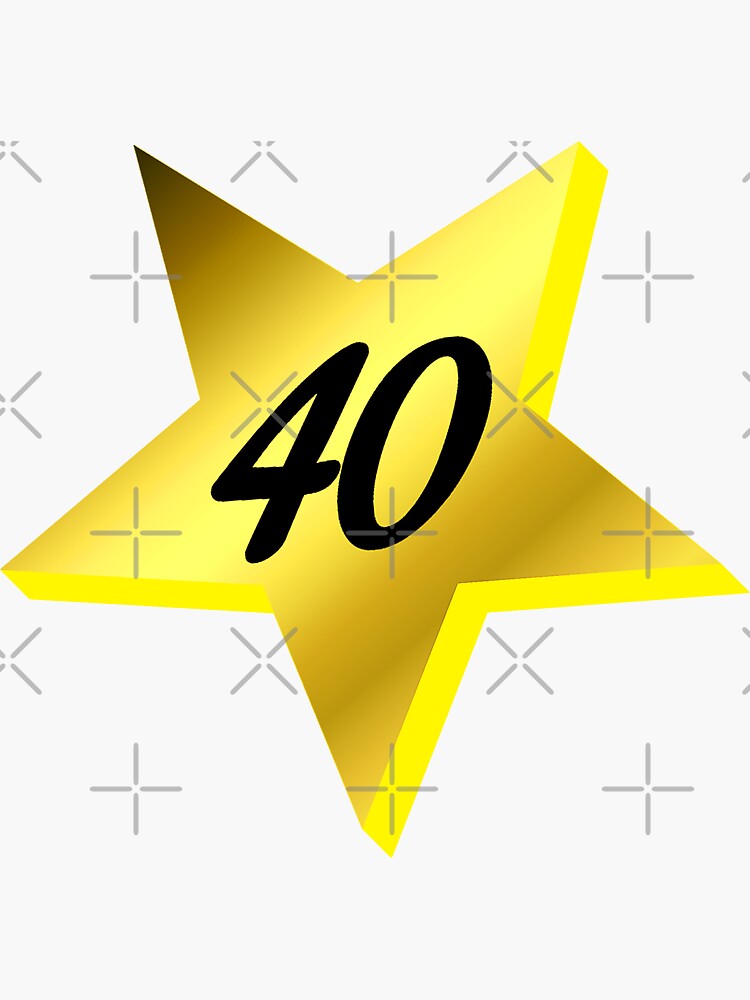 "40 star motif, what to give for the 40th" Sticker for Sale by Kirei ...