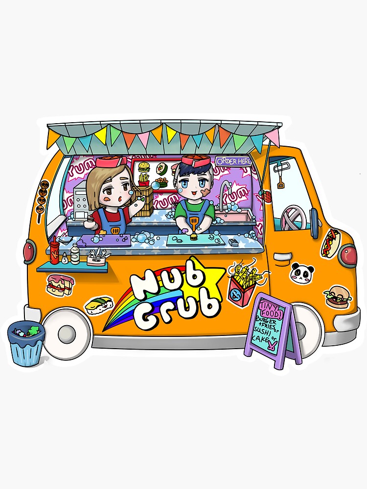 "Nub Grub Food Van" Sticker for Sale by Nubbins-and-Co | Redbubble
