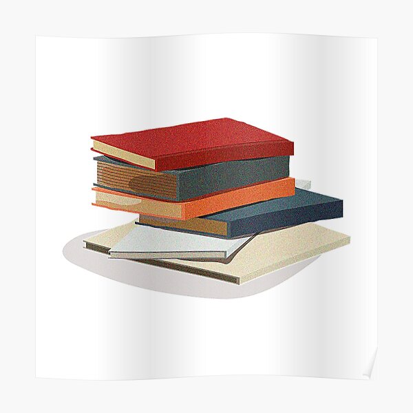 "classic book stack sticker" Poster for Sale by springnature | Redbubble