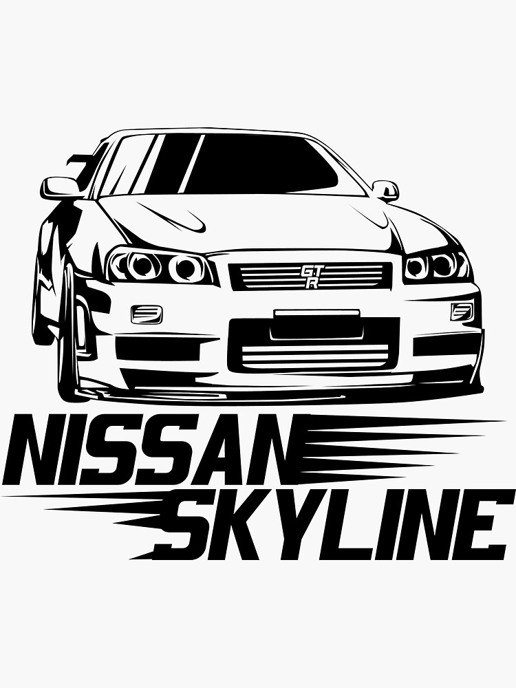 "Nissan Skyline GTR R34" Sticker for Sale by RizkiArtwork | Redbubble