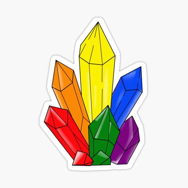 "Queer rainbow crystals" Sticker for Sale by atlasbackache | Redbubble