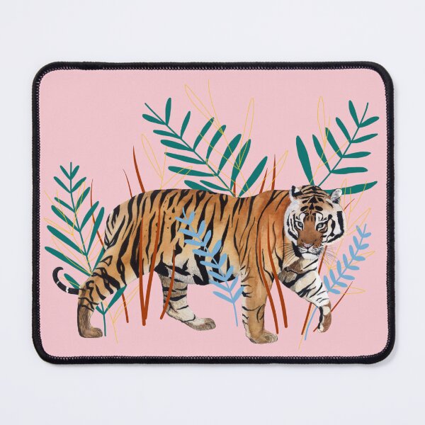 "BENGAL TIGER WITH PLANTS" Mouse Pad by BEATRIZ ABAITUA | Redbubble
