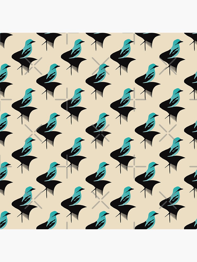 "Patterns 22 - Birdy Leaves" Sticker for Sale by Cleobule | Redbubble