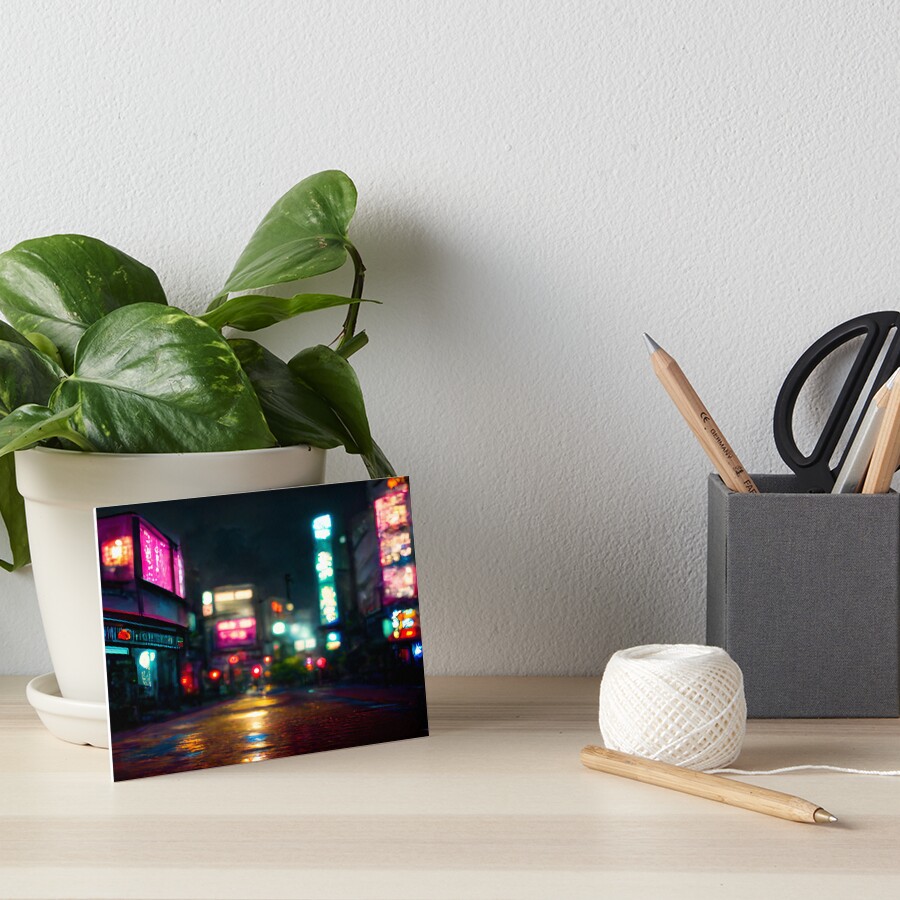 "Tokyo City Street View With Neon signs / Tokyo, Japan" Art Board Print ...