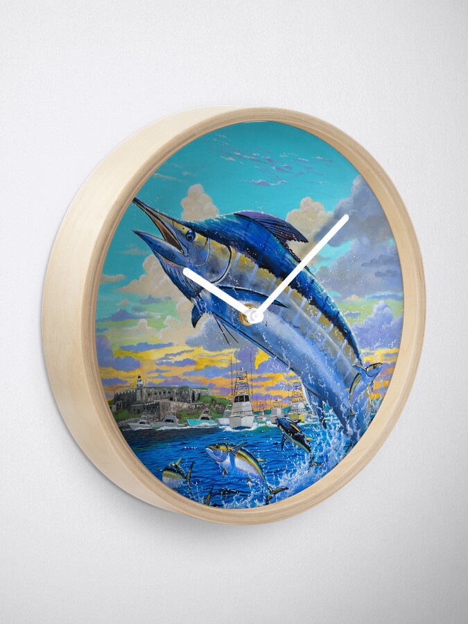 "Puerto Rico Marlin " Clock for Sale by Carey Chen | Redbubble