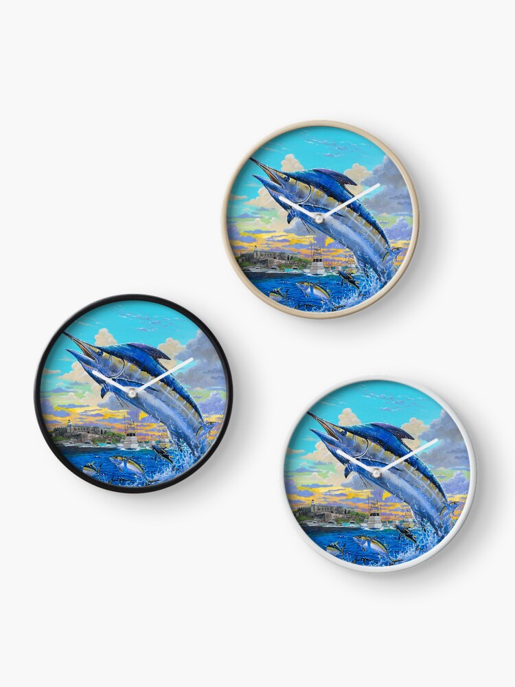 "Puerto Rico Marlin " Clock for Sale by Carey Chen | Redbubble