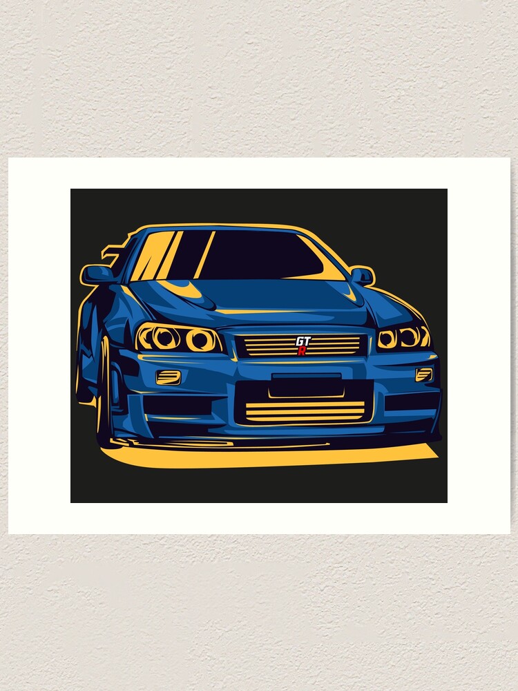 "Nissan Skyline GTR R34" Art Print for Sale by RizkiArtwork | Redbubble