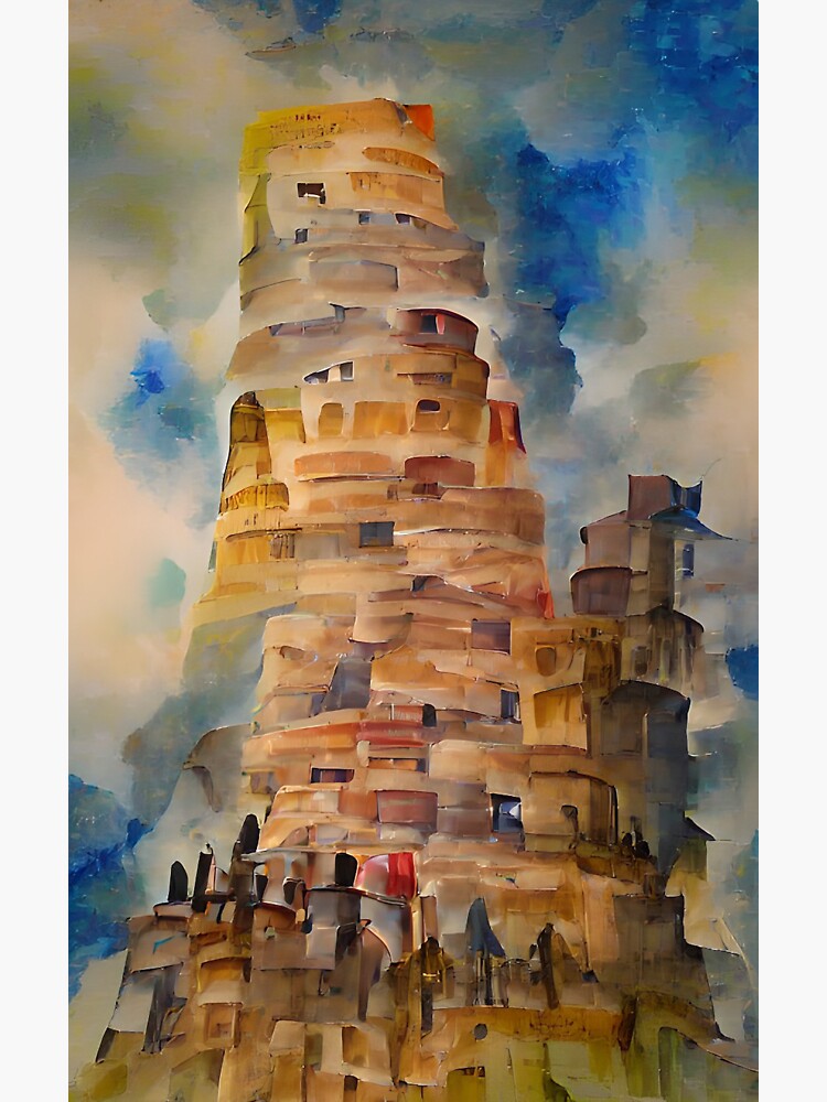 "Tower of Babel No. 1" Sticker for Sale by dougwolfson | Redbubble