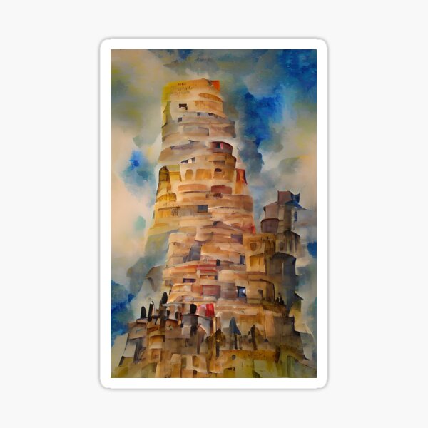 "Tower of Babel No. 1" Sticker for Sale by dougwolfson | Redbubble