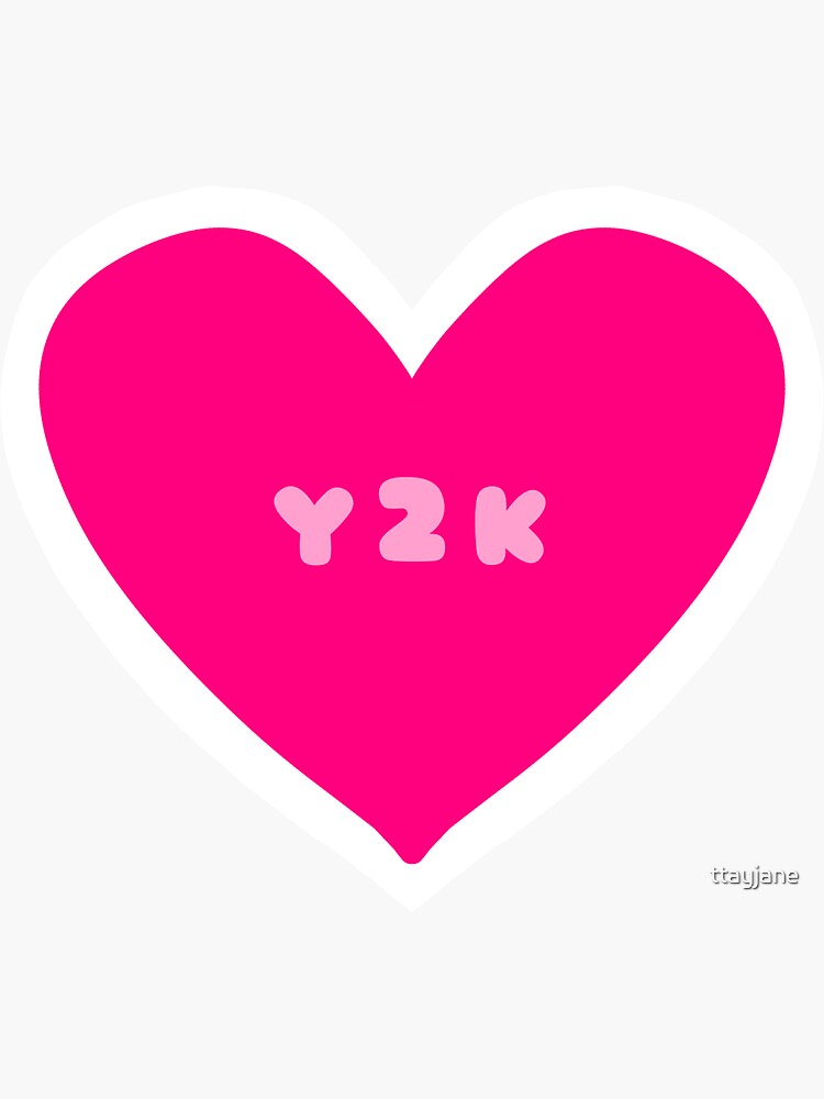 "Hot Pink Y2K Heart" Sticker for Sale by ttayjane | Redbubble