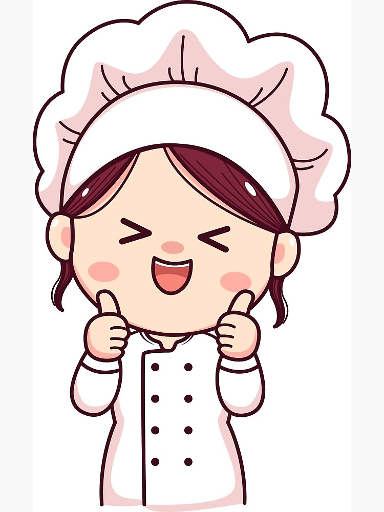 "Cute and kawaii female chef" Poster for Sale by feylagallery | Redbubble
