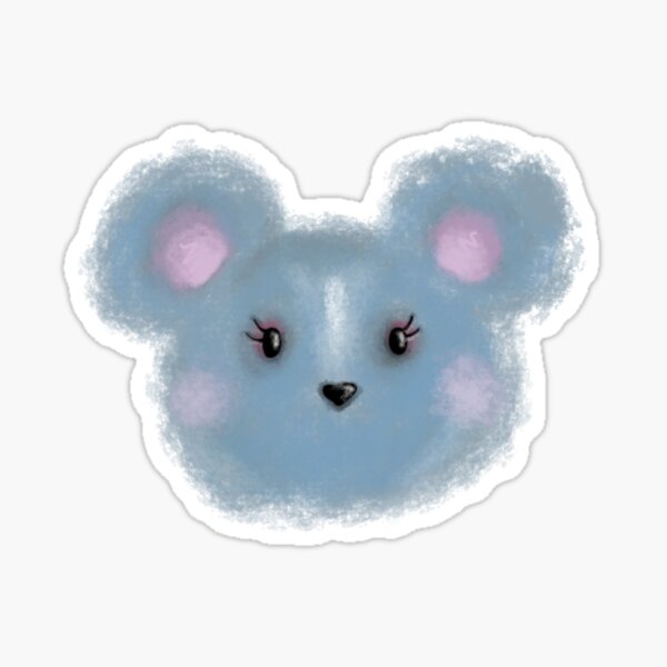 "Blushing Blue Furry Bear" Sticker for Sale by GeorgiaBromley | Redbubble
