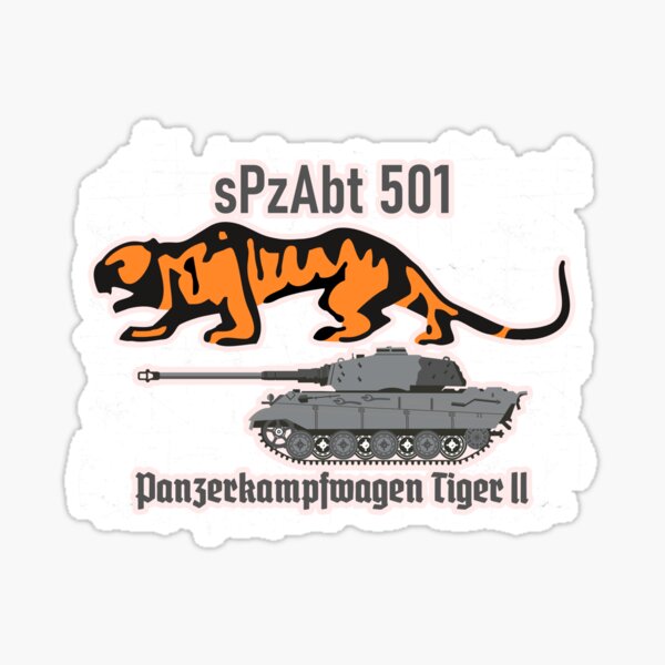 "SPzAbt 501 - Panzerkampfwagen Tiger II - White Border - Grunge Style " Sticker for Sale by ...