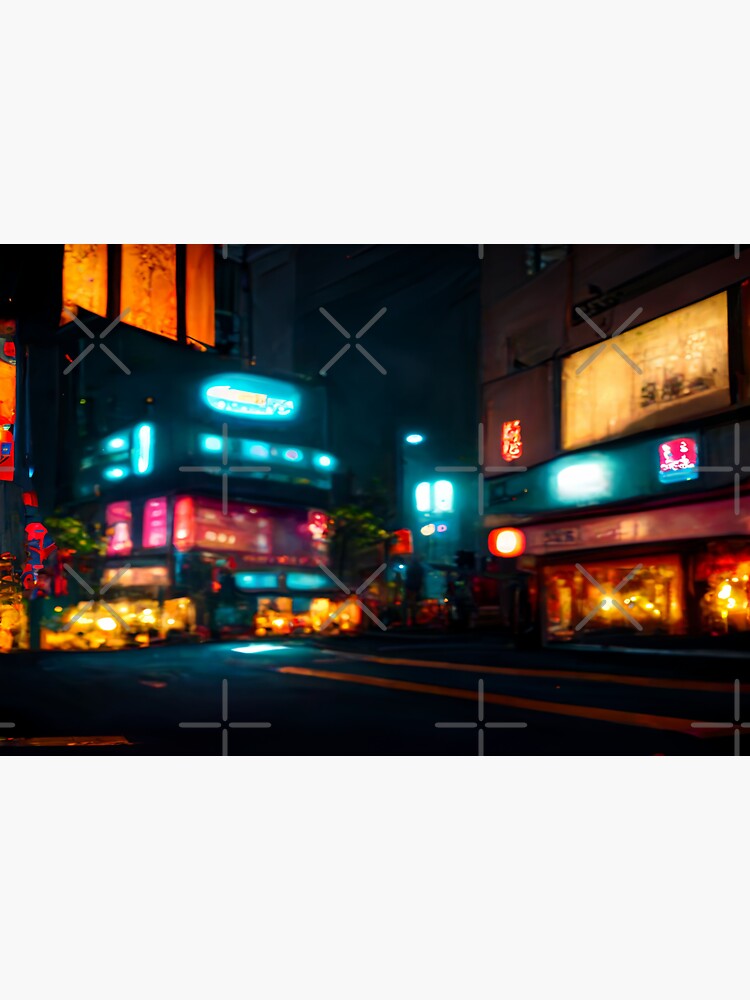 "Tokyo City Street View With Neon signs / Tokyo, Japan" Sticker for ...