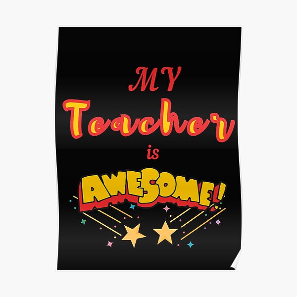 " Awesome teacher| cool teacher| super teacher" Poster for Sale by ...