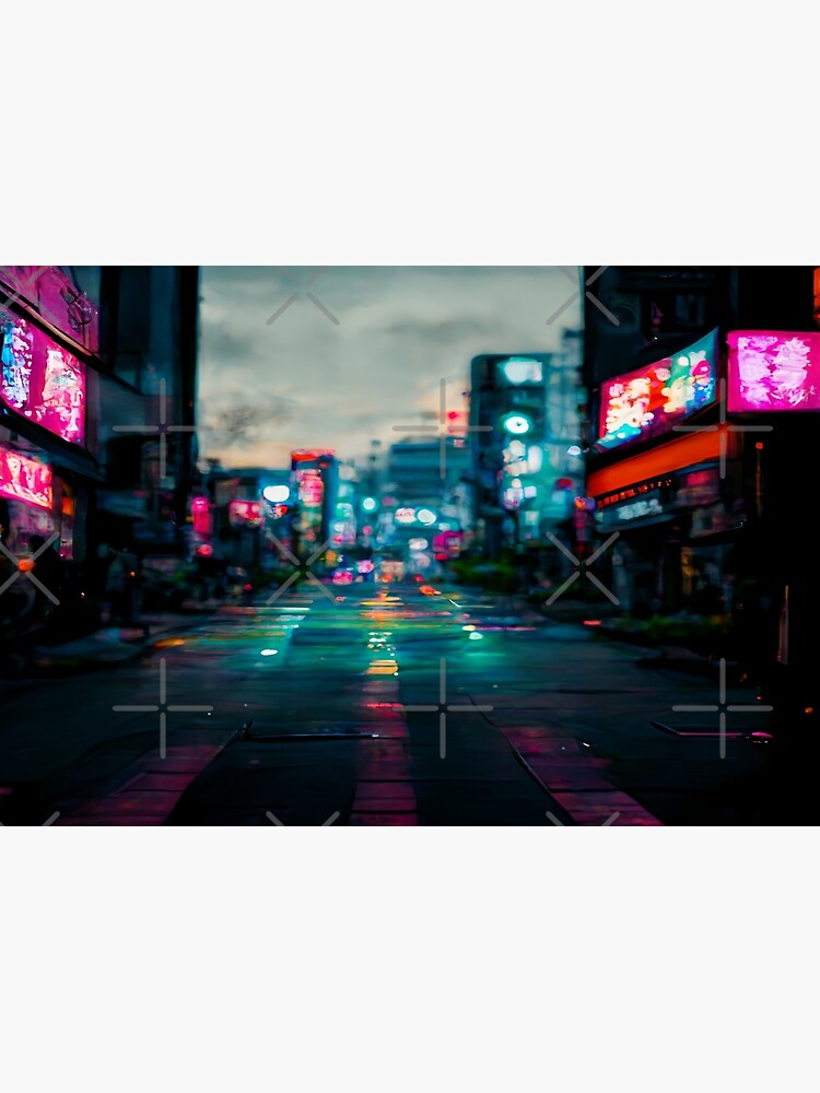 "Tokyo City Street View With Neon signs / Tokyo, Japan" Poster for Sale ...