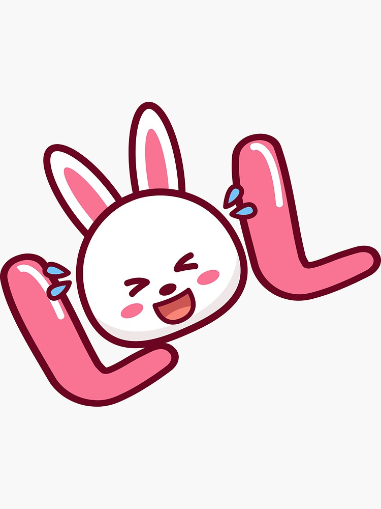 "LOL bunny or rabbit face" Sticker for Sale by feylagallery | Redbubble