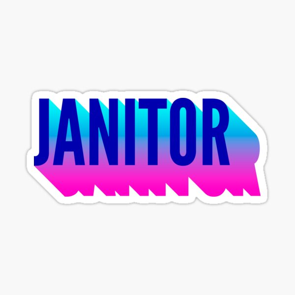 "Janitor With Long Gradient Shadow" Sticker for Sale by SVPOD | Redbubble