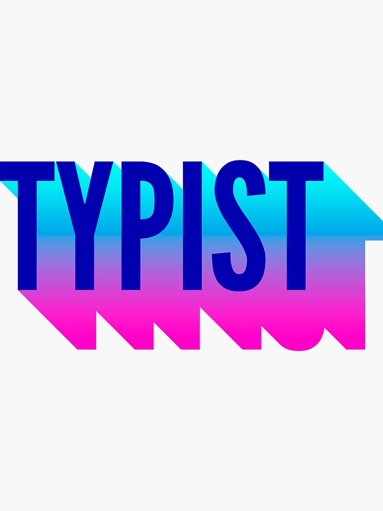 "Typist With Long Gradient Shadow" Sticker for Sale by SVPOD | Redbubble