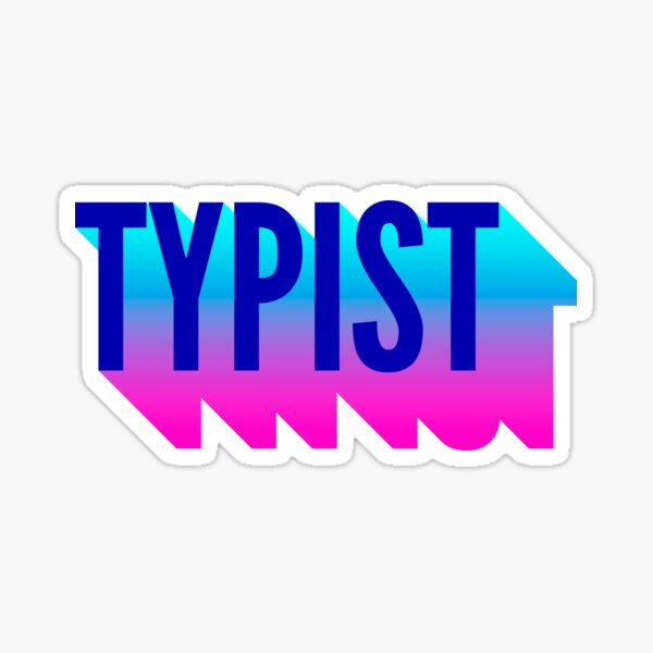 "Typist With Long Gradient Shadow" Sticker for Sale by SVPOD | Redbubble