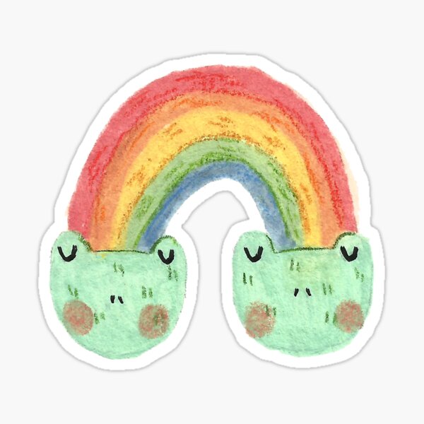 "Rainbow Frogs" Sticker for Sale by Ash-Elizabeth | Redbubble