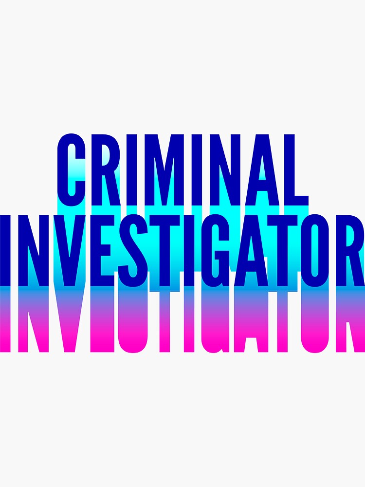 "Criminal Investigator With Long Gradient Shadow" Sticker for Sale by ...