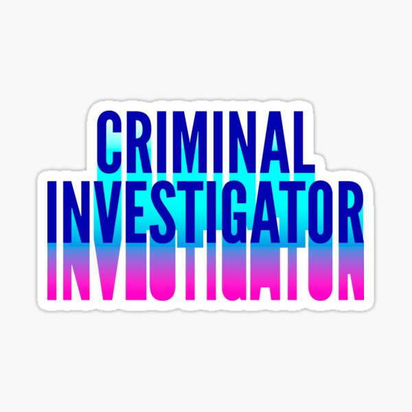 "Criminal Investigator With Long Gradient Shadow" Sticker for Sale by ...