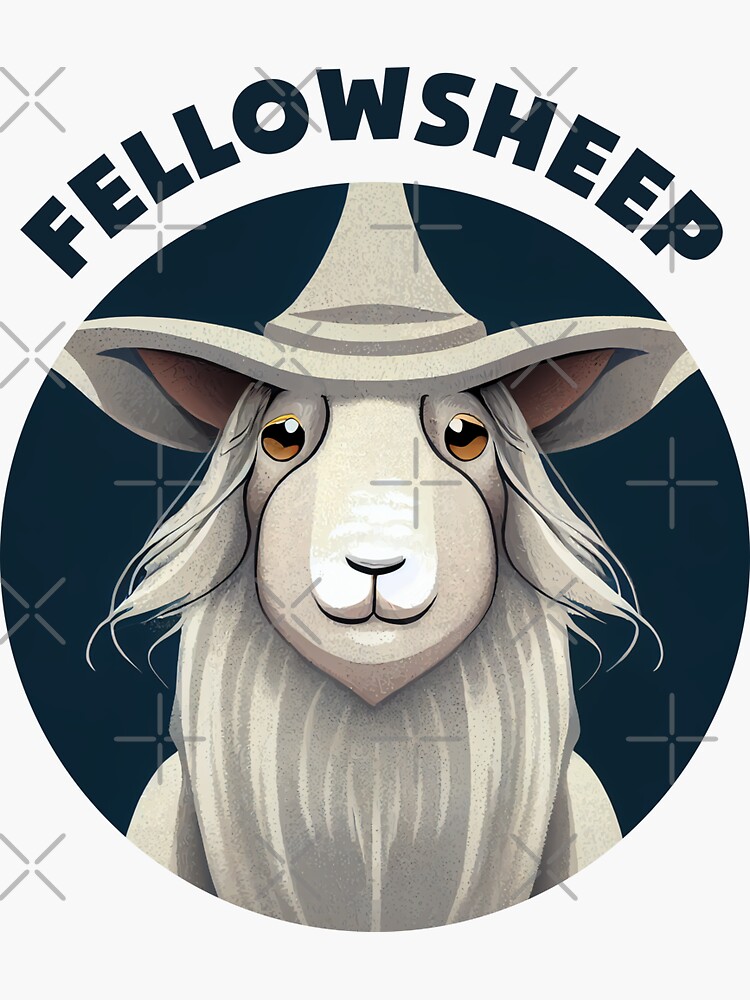 "Fellowsheep - Wizard Sheep - Fantasy Funny" Sticker for Sale by flevin ...