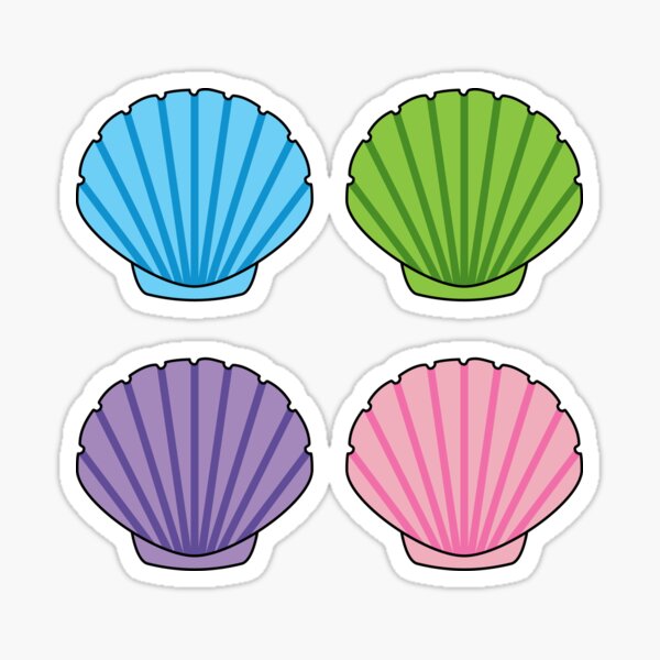"Pastel Colorful Seashell Pack" Sticker for Sale by BirdAtWork | Redbubble