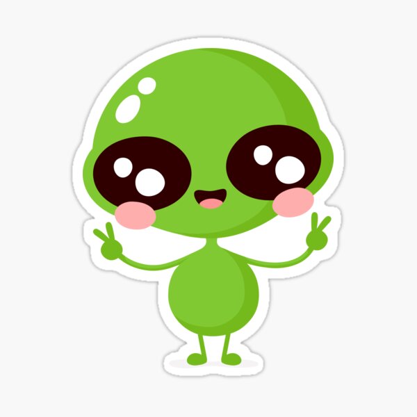 "cute alien" Sticker for Sale by fella-miki | Redbubble