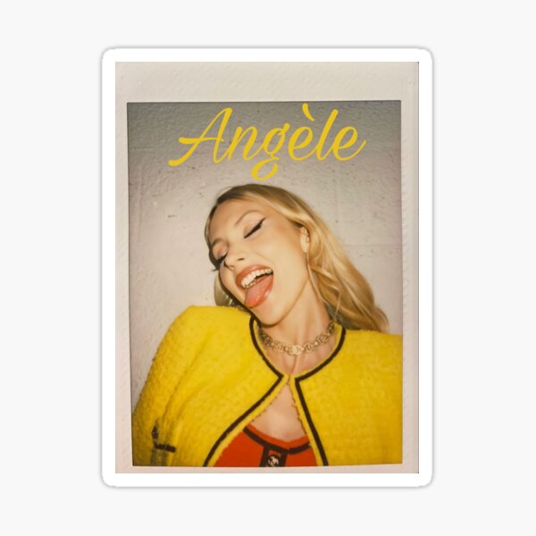 "Angèle - yellow text" Sticker for Sale by pelshop | Redbubble