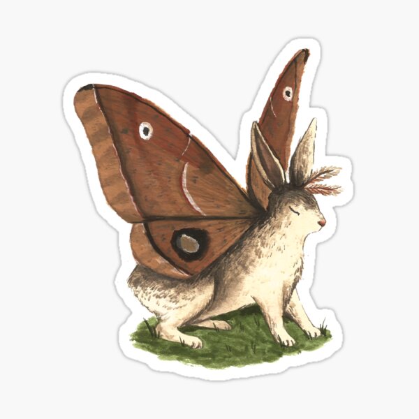 "Moth Rabbit" Sticker for Sale by Ash-Elizabeth | Redbubble