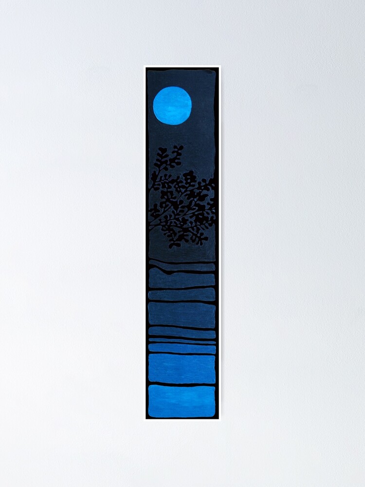 "The Blue Moon - Japanese Landscape" Poster for Sale by MobsProject ...