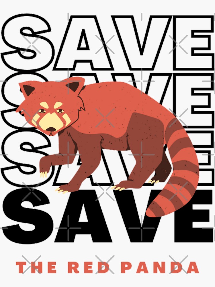 "Save the red panda" Sticker for Sale by Douniaya | Redbubble