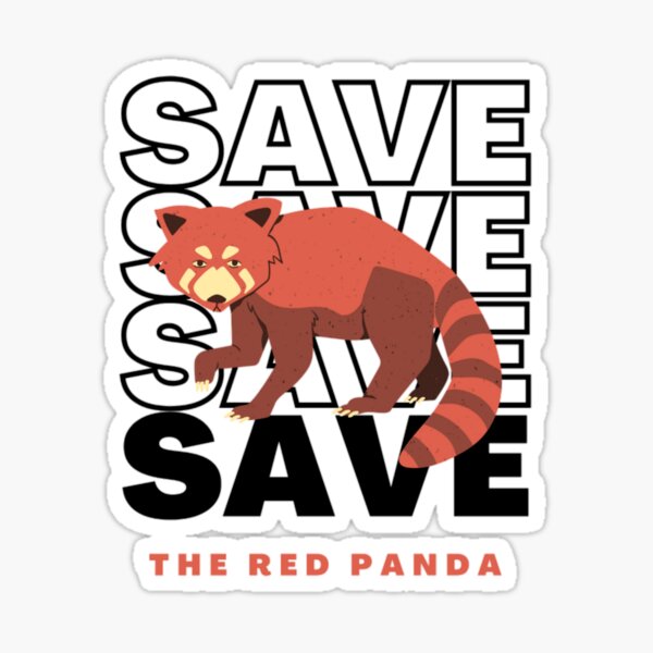 "Save the red panda" Sticker for Sale by Douniaya | Redbubble