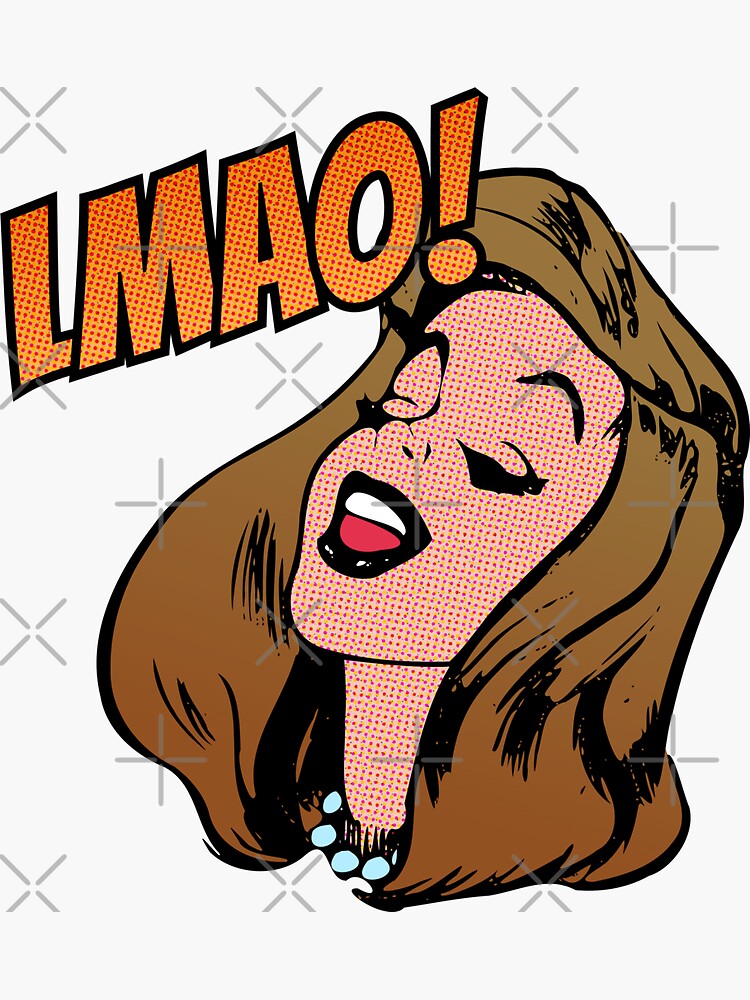 "LMAO Vintage Comic Girl" Sticker for Sale by sheatherley | Redbubble