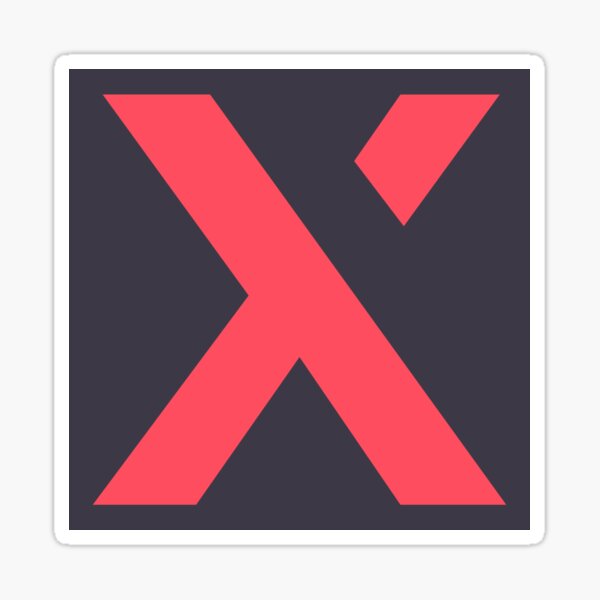 "Xmonad logo mono red on gray | dynamic window manager for X11" Sticker ...