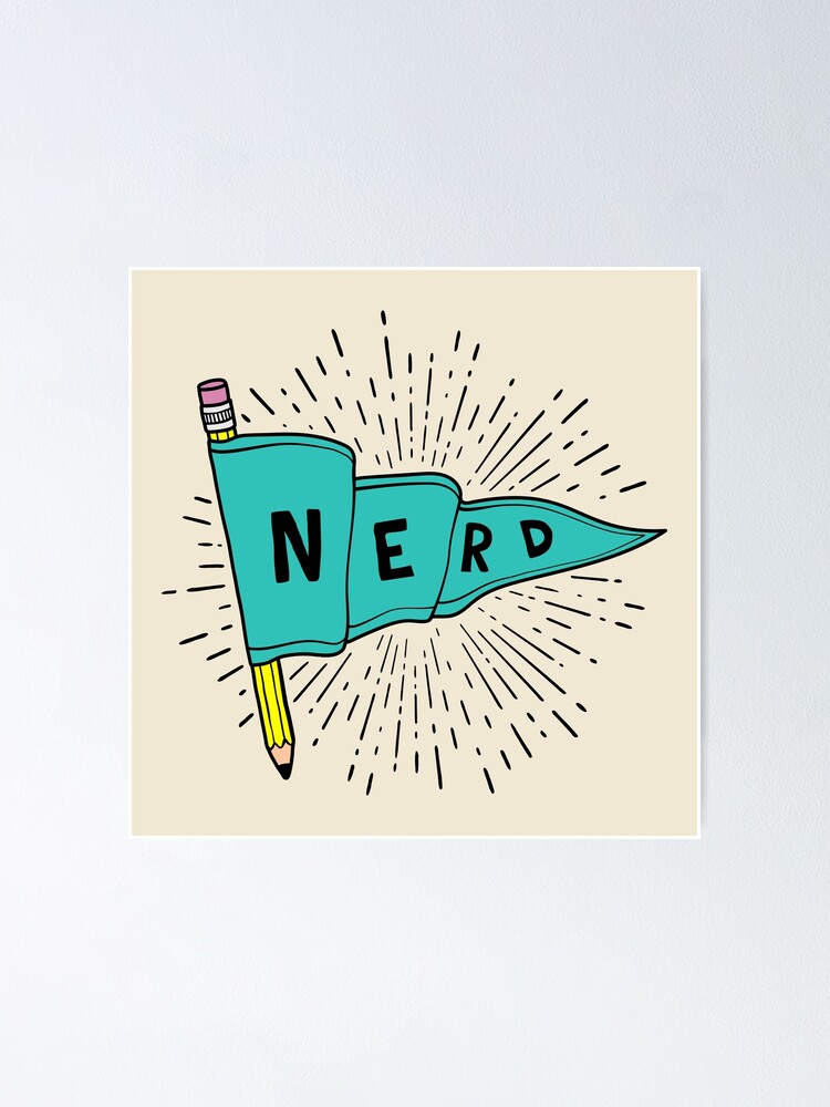 "Nerd and Proud - Pencil Flag Banner Pennant for artists, animators ...