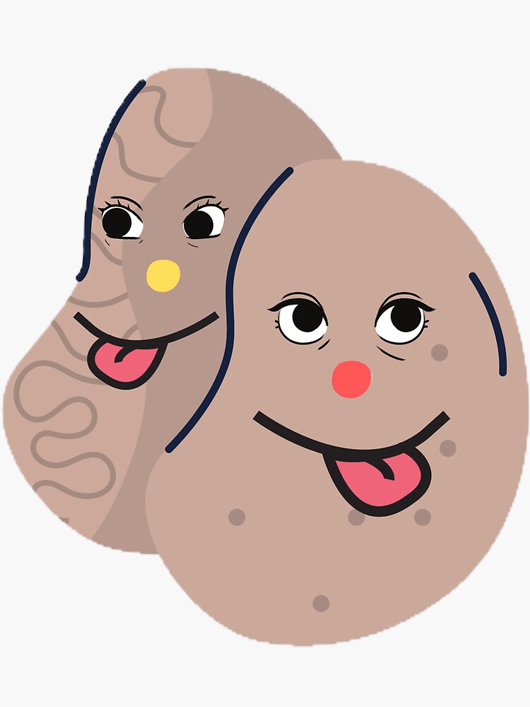 "twin cute cartoon potato " Sticker for Sale by aimenkhan | Redbubble