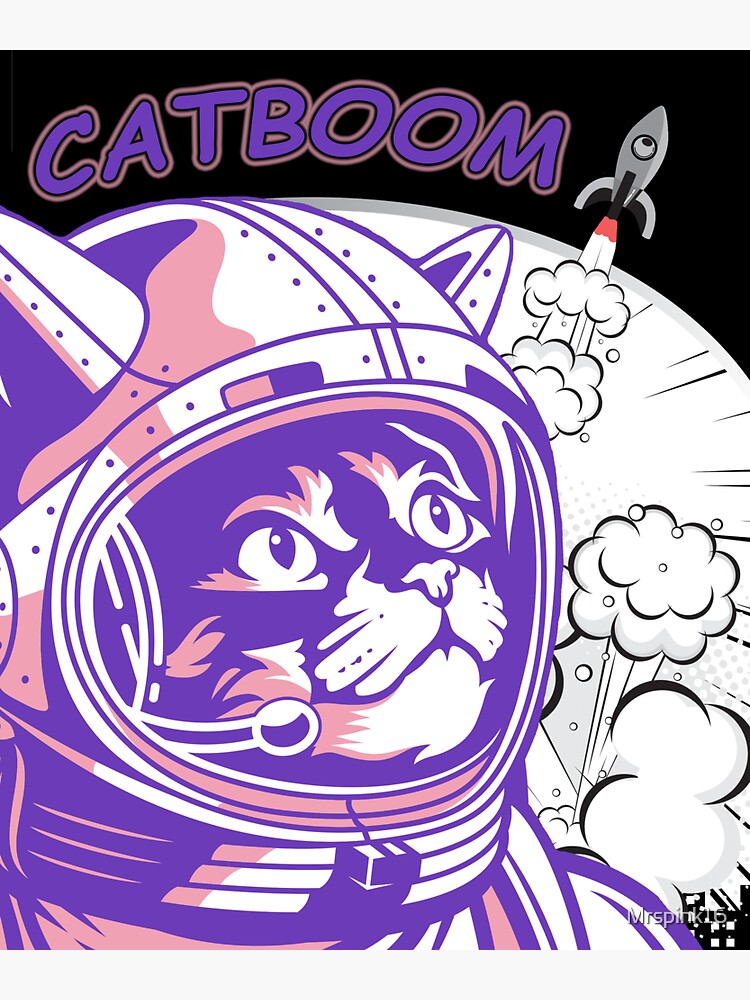 "CATBOOM Comic Book Space Cat Explosion" Sticker for Sale by Mrspink16 ...