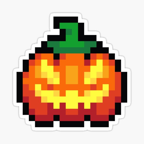 "Pixel Pumpkin - Lit Jack O Lantern" Sticker for Sale by TofuPixel ...