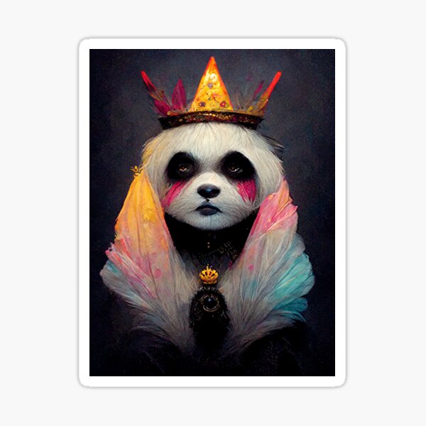 "Queen panda with a crown and scepter" Sticker for Sale by aalali90 ...