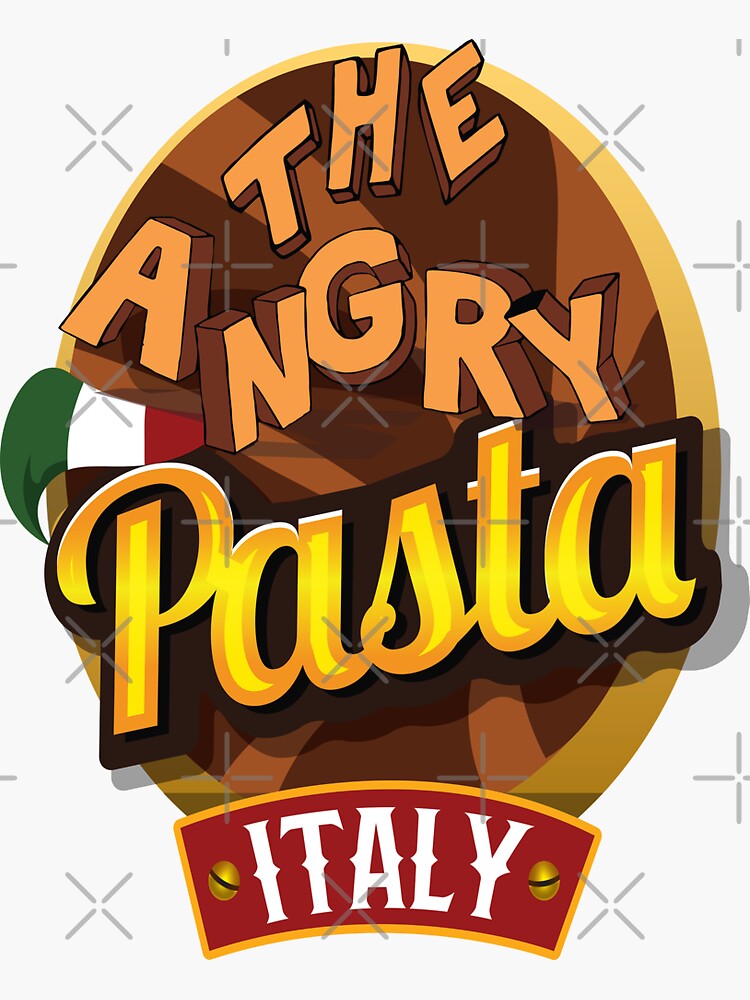 "Angry Pasta Italy I Love Pasta!" Sticker by ProjectX23 | Redbubble