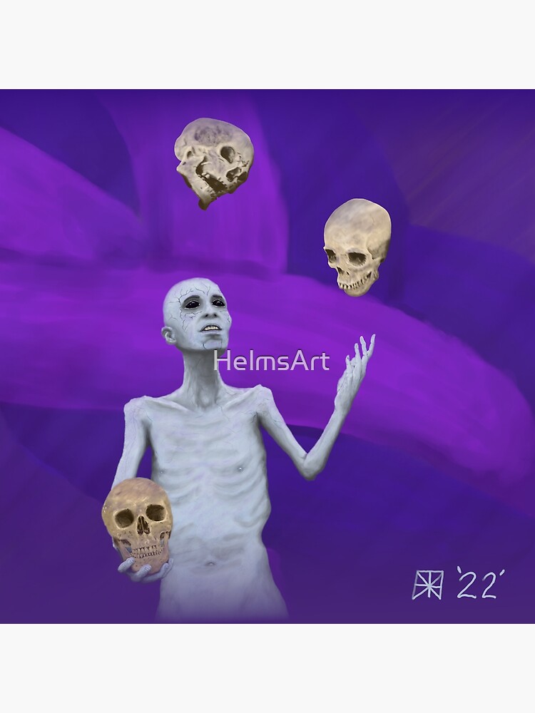 "Supernatural Creature Juggling Skulls Fantasy Art" Poster for Sale by ...