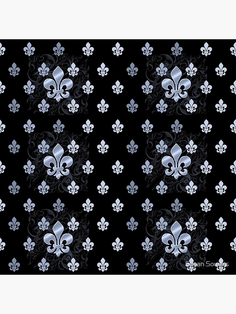 "Fleur de Lys-Black & Silver2" Poster for Sale by SSSowers | Redbubble