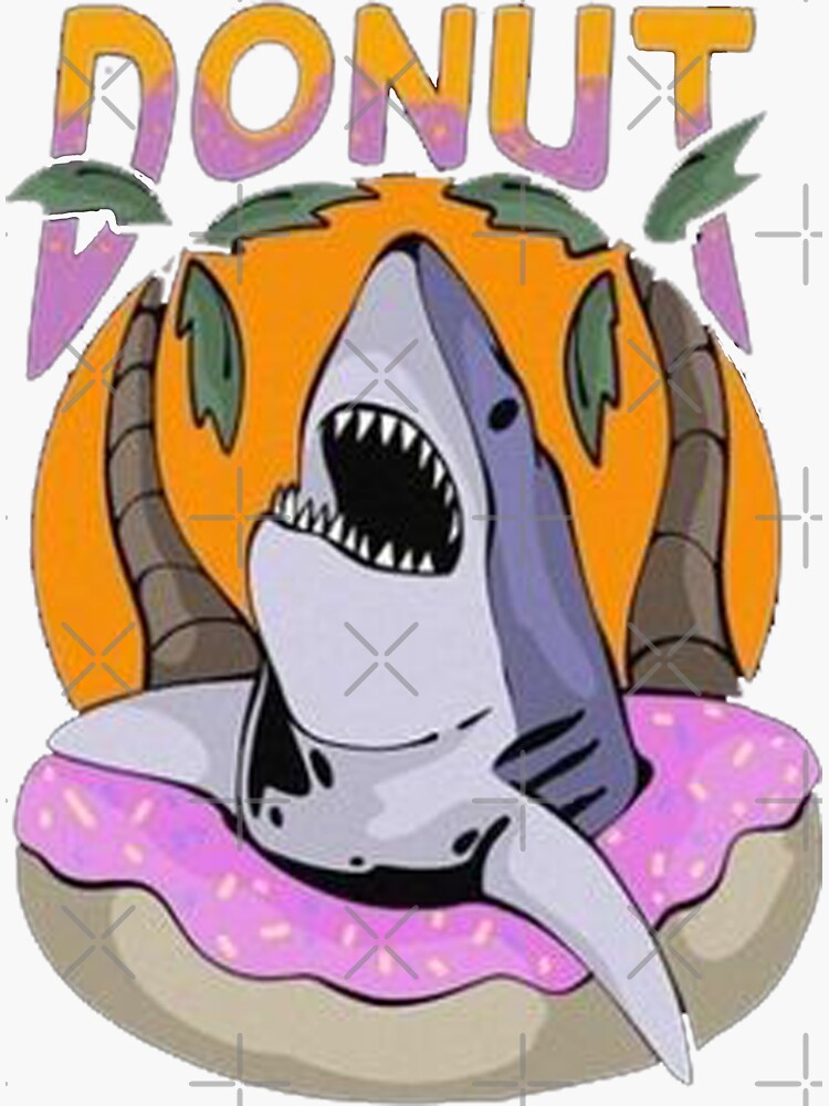 "Shark With Donut" Sticker for Sale by SamirElh77 | Redbubble