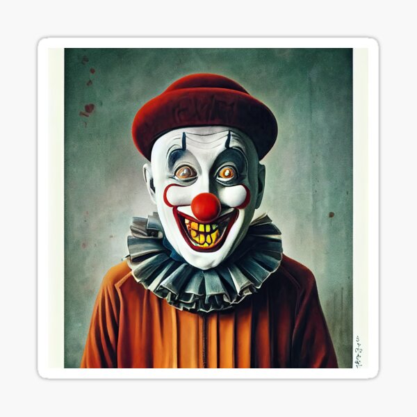 "Horror halloween clown" Sticker for Sale by mrlongfield | Redbubble