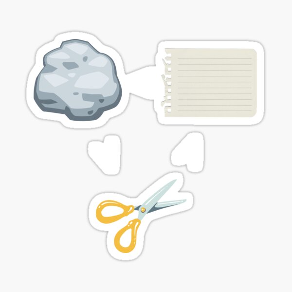 "Rock Paper Scissors" Sticker for Sale by TubularTees | Redbubble